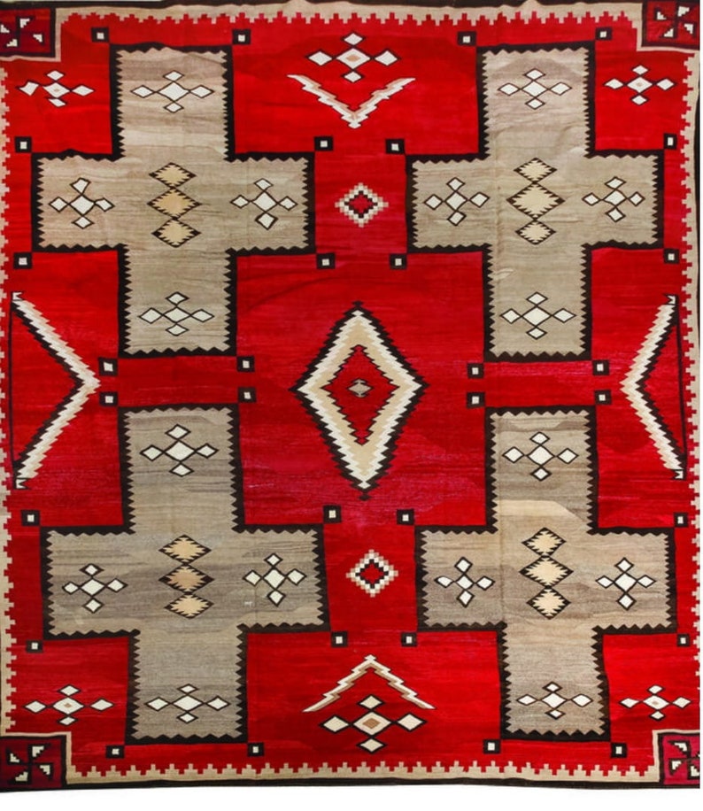 Western Inspired Beauty Handwoven Navajo Rug Size 10x10 Geometric ...