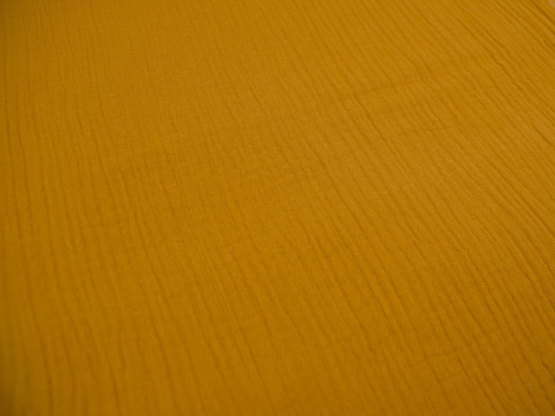 Stoff Musselin uni ocker ockergelb senfgelb Senf double gauze Baumwolle ...