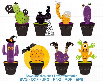Cute Cactus Clipart SVG Cactus SVG DXF Silhouette Cricut Cut | Etsy