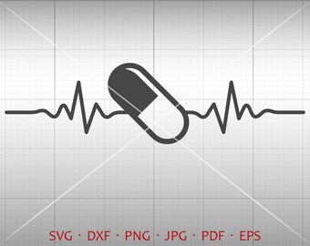 Heartbeat Crocheting SVG EKG Crochet Clipart DXF Silhouette | Etsy