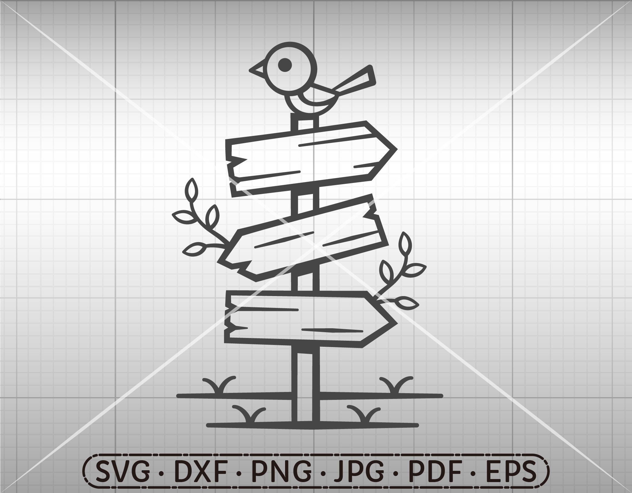 Road Sign SVG Wood Sign SVG Wood Sign With Bird SVG - Etsy
