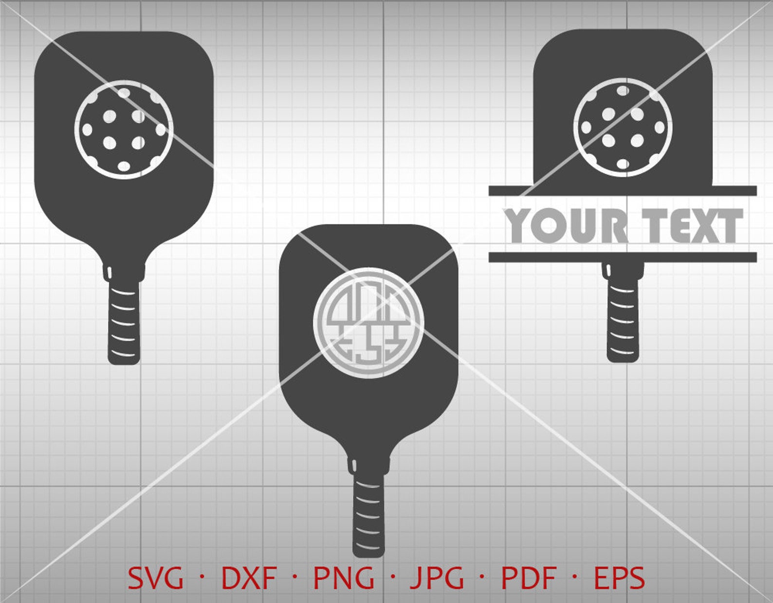 Pickleball SVG, Pickleball Monogram Frame , Sport Clipart Silhouette ...