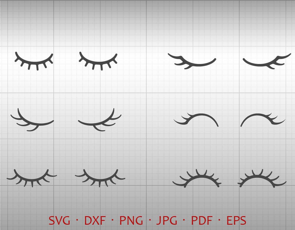 Eyelash Svg Silhouette Cricut Cut Files svg dxf eps png | Etsy