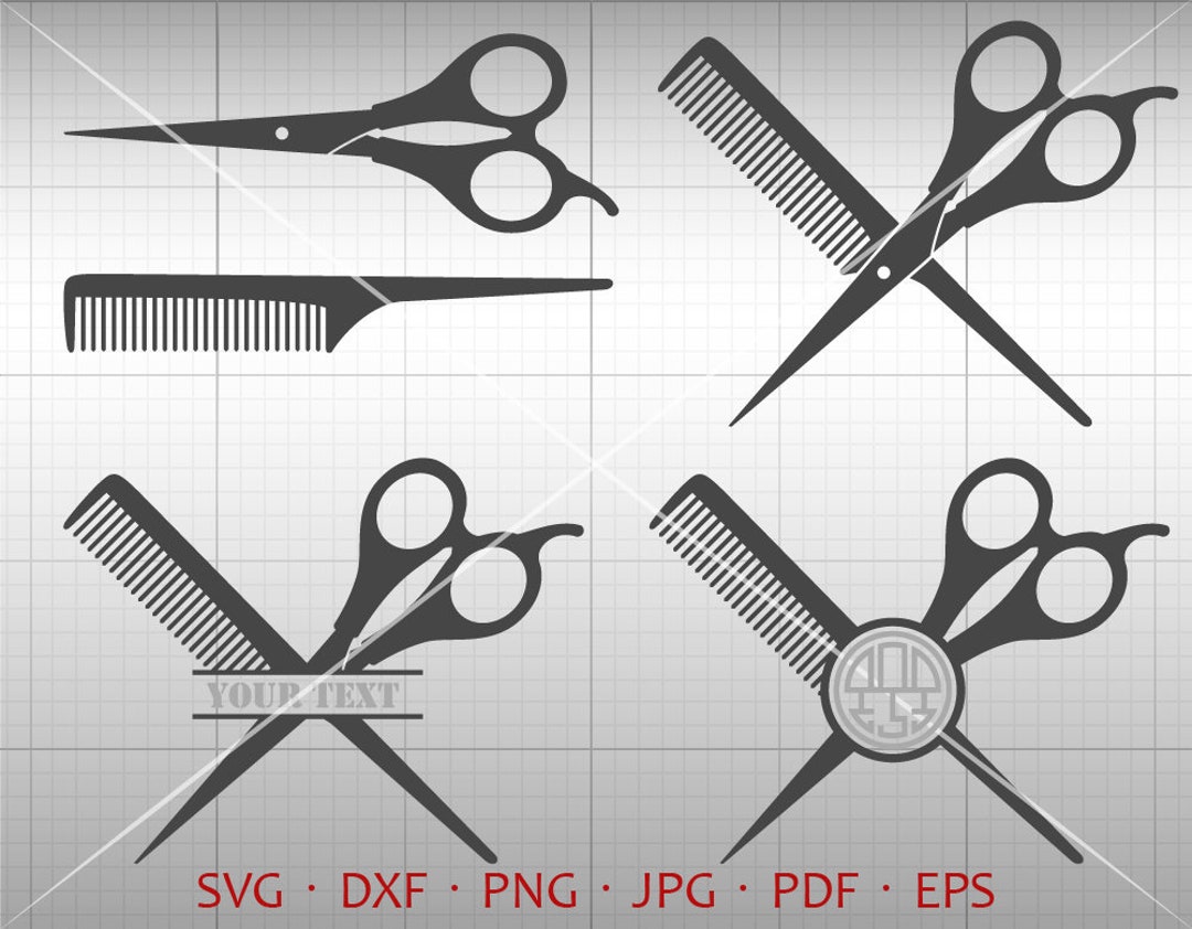 Barber SVG, Hairdresser Monogram Frame SVG, Hair Salon Barber Scissors ...