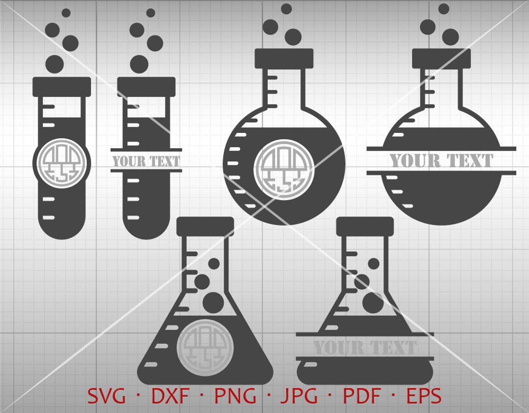 Science SVG, Chemistry Monogram SVG , Test Tube, Flask Clipart Vector ...