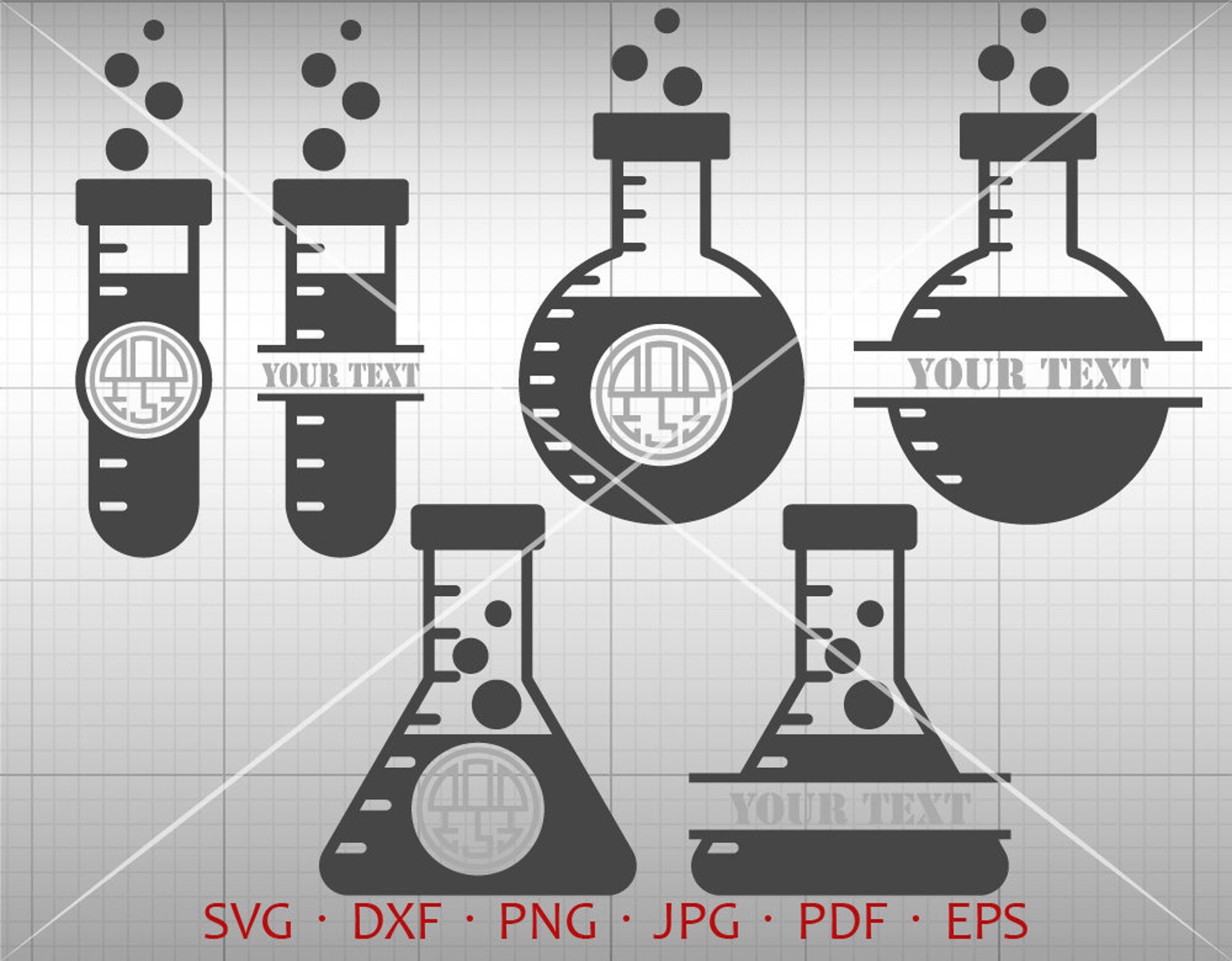 Science SVG Chemistry Monogram SVG Test Tube Flask Clipart - Etsy