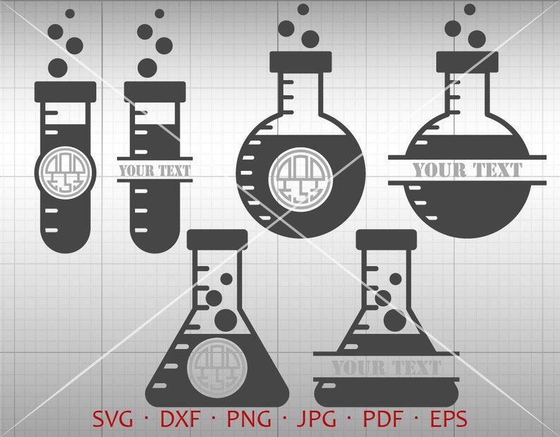 Science SVG Chemistry Monogram SVG Test Tube Flask Clipart - Etsy
