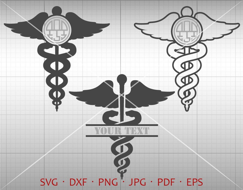 Medical SVG Caduceus Monogram Frame Caduceus Symbol Clipart - Etsy