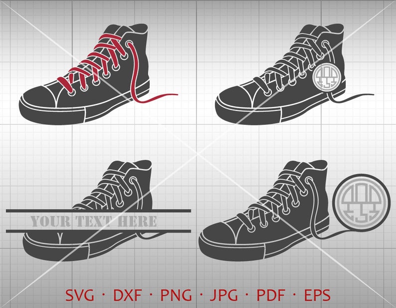 Sneakers SVG, CONVERSE Monogram Frame , Canvas Shoes Clipart Vector ...