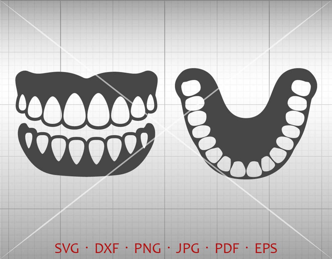 Teeth SVG, Dentist SVG, Mouth Clipart Silhouette Cricut Cut File Vector ...