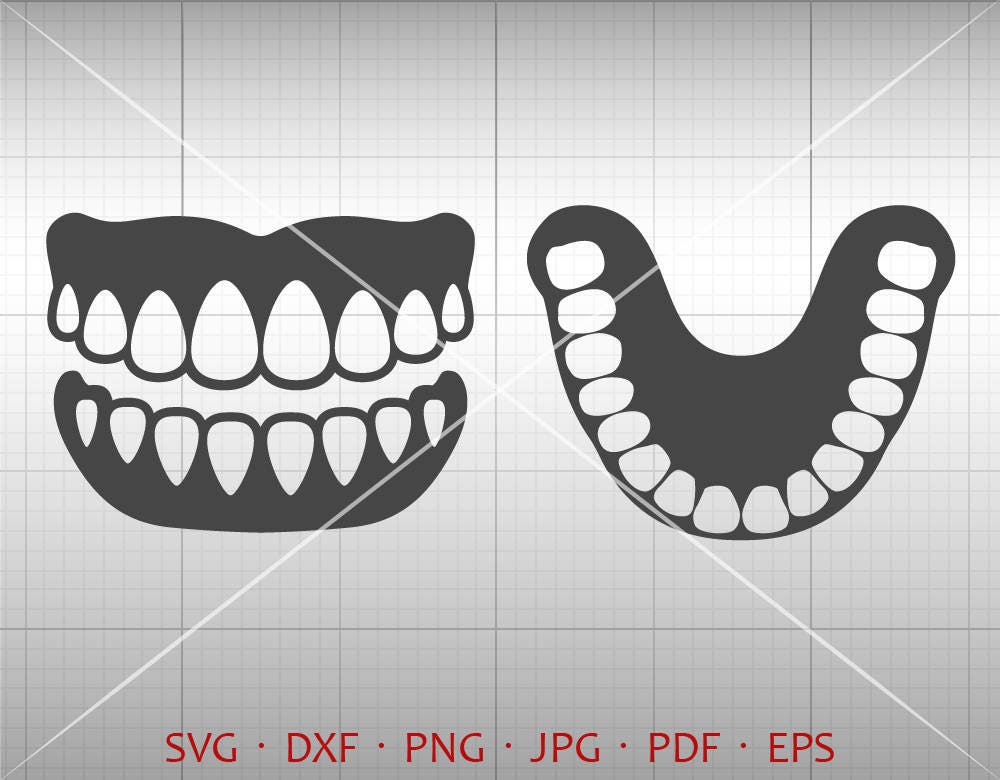 Zähne SVG Zahnarzt SVG Mund Clipart Silhouette Cricut | Etsy