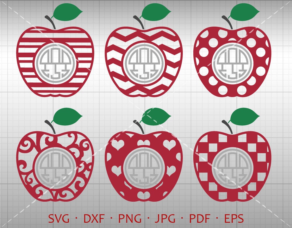 Clip Art & Image Files Apple Stencil Apple SVG Apple Bundle Apple ...