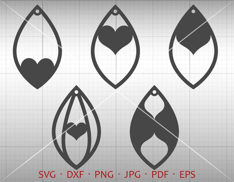 Valentine Tear Drop SVG Love Pendant SVG Vector DXF Leaf - Etsy