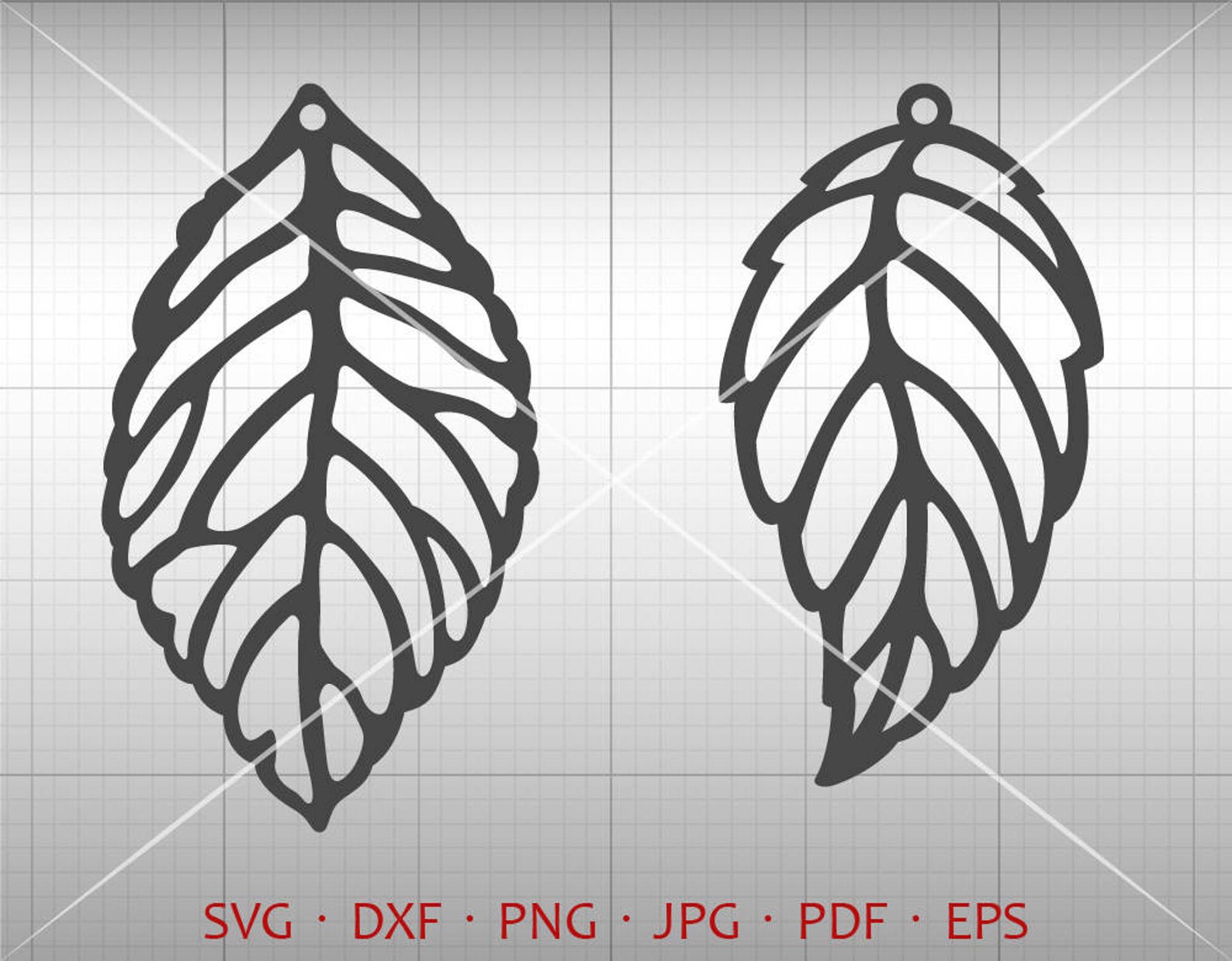 Tree Leaf Earring SVG Tear Drop SVG Pendant Svg Vector DXF | Etsy