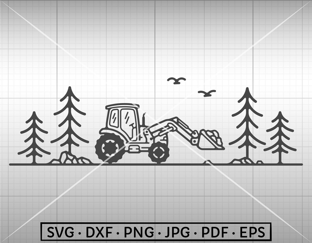 Tractor Loader SVG, Tractor Loader Scene SVG, Silhouette Cricut Cut ...