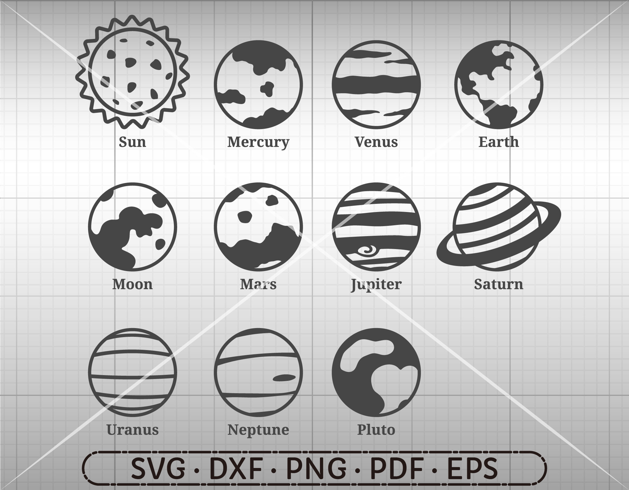 Solar System Line Up Stencil