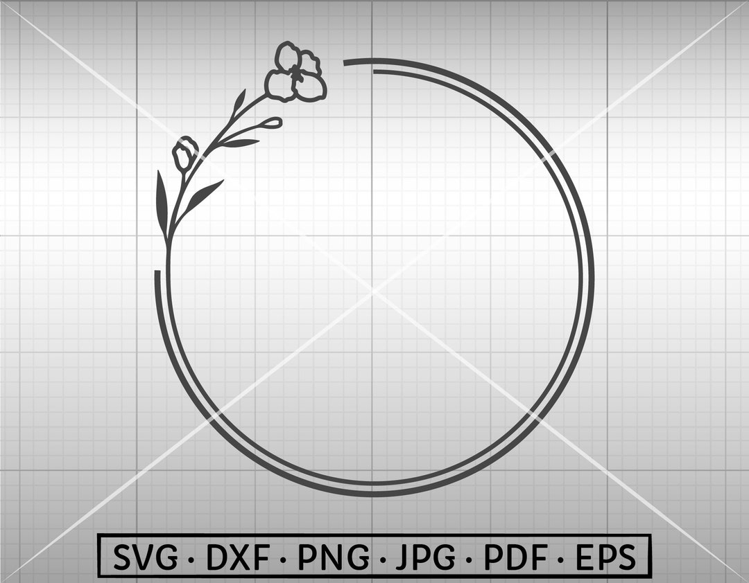 Simple Flower Wreath SVG, Wedding Wreath SVG, Floral Wreath SVG ...