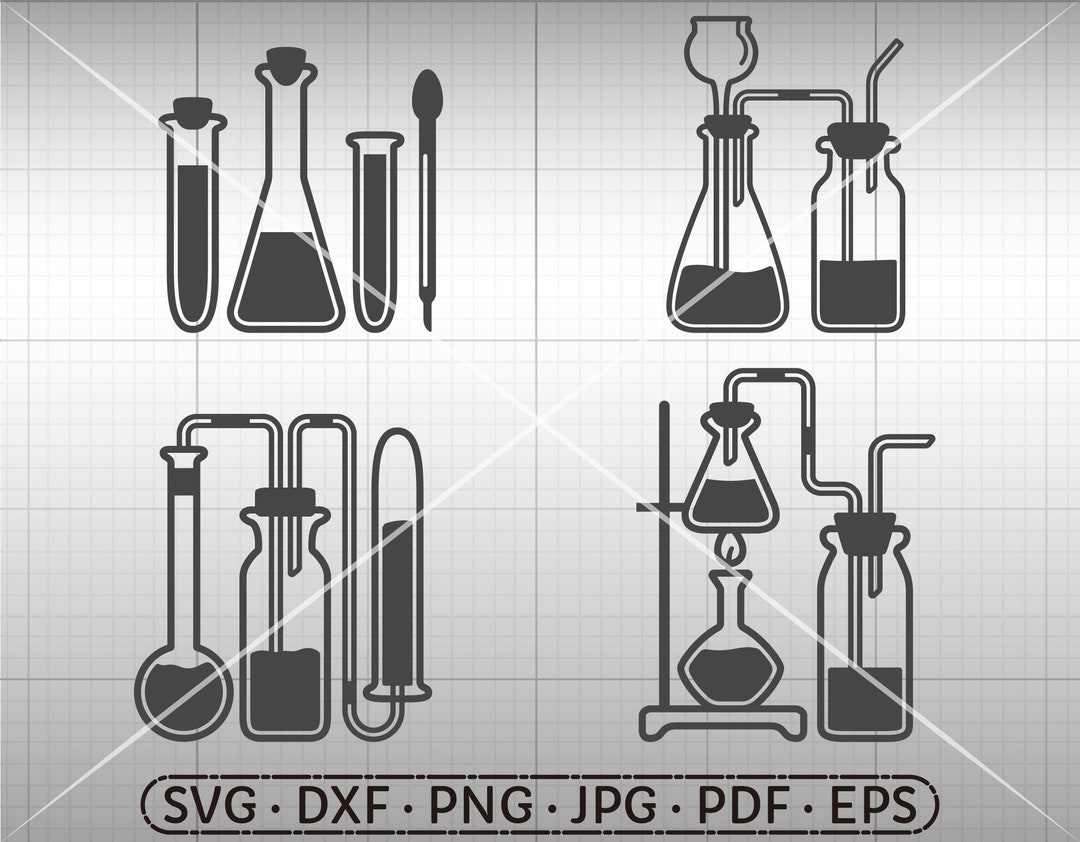 Chemistry SVG, Test Tube Clipart, Lab Clipart Science Vector Silhouette ...