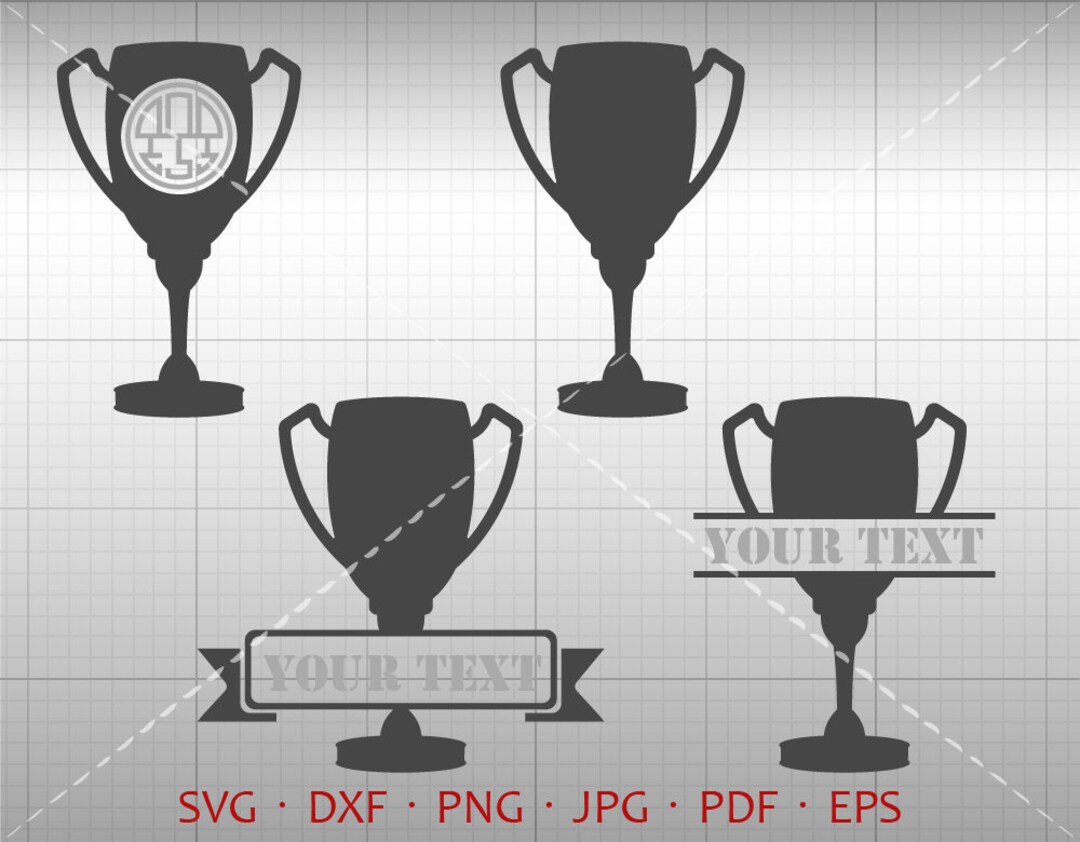 Trophy SVG, Trophy Monogram Frame , Champion Clipart Vector Silhouette ...