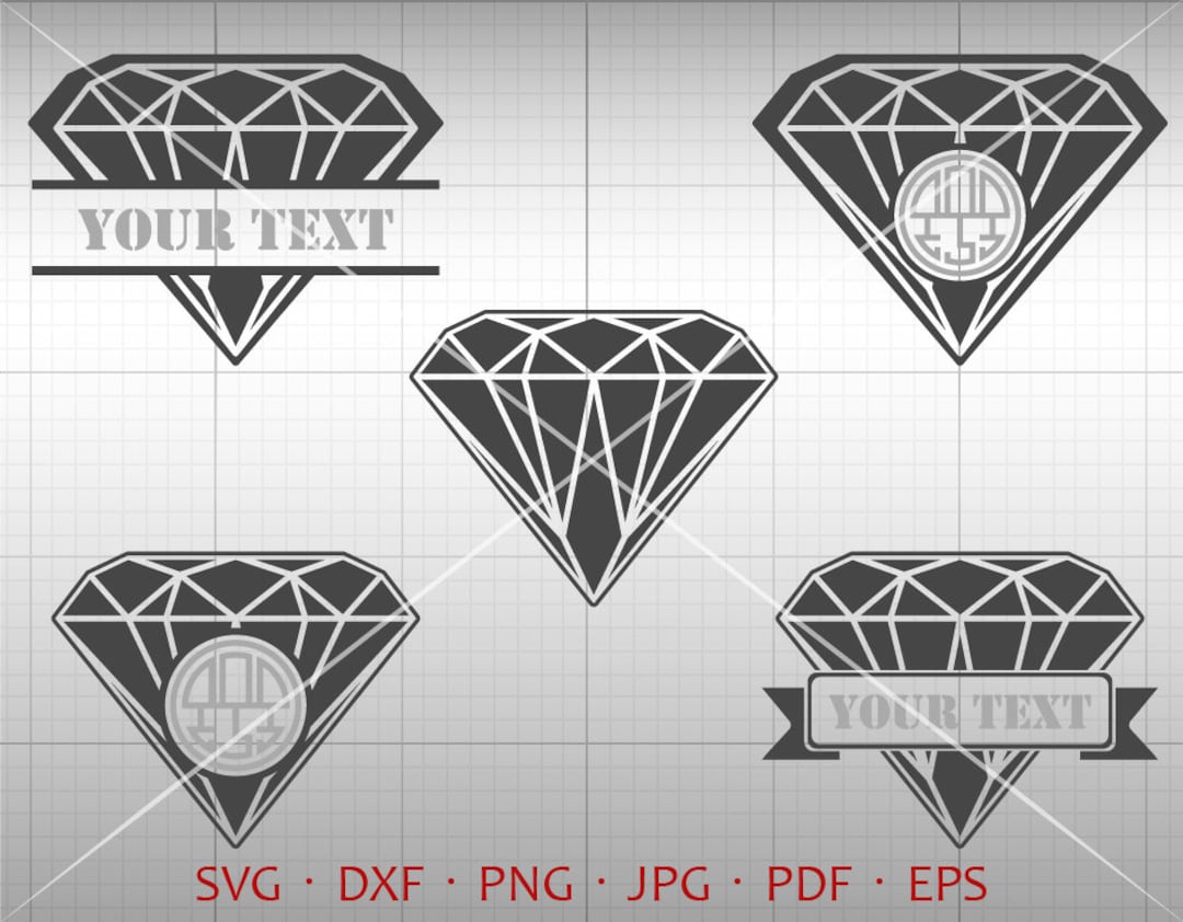 Diamond SVG, Diamond Monogram SVG, Diamond Clipart Vector DXF ...