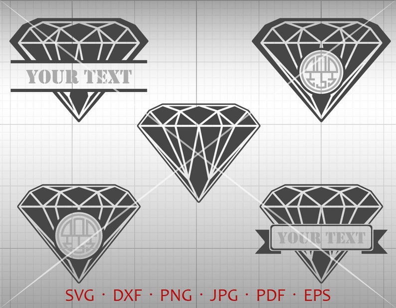 Diamond SVG Diamond Monogram SVG Diamond Clipart Vector DXF - Etsy UK