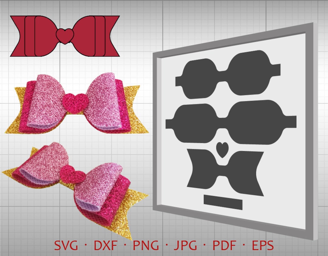 File di taglio con fiocco, SVG, con fiocco in pelle capelli accessori ...