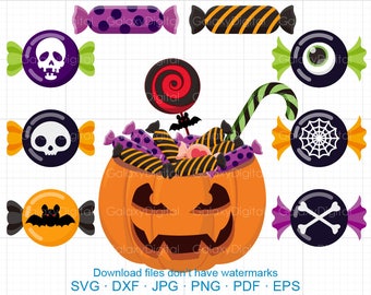 Halloween Treats Clip Art.hand Drawn.candy Bar.candy Corn - Etsy