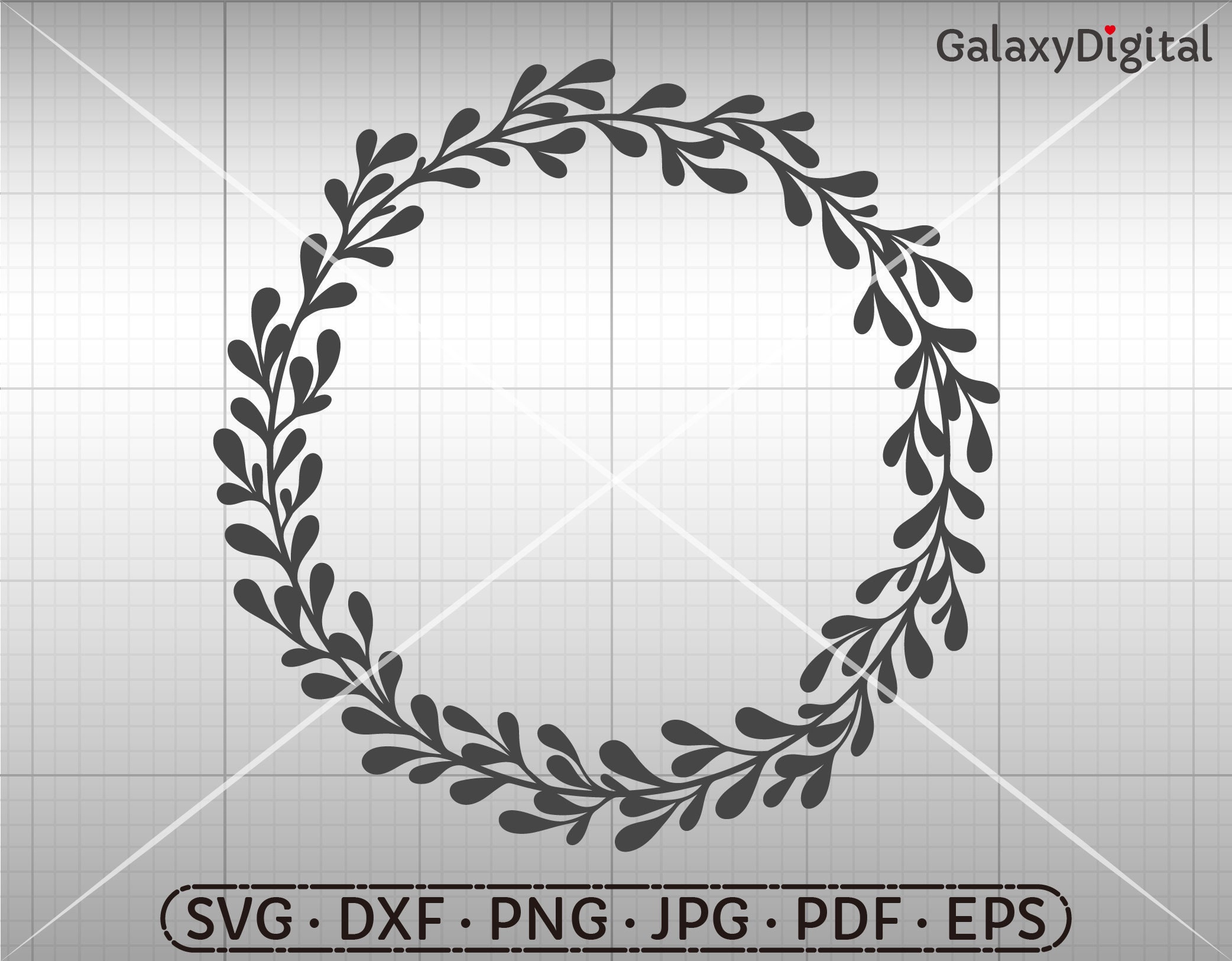 Wreath SVG Leaf Monogram Frame SVG Wedding Wreath Floral | Etsy