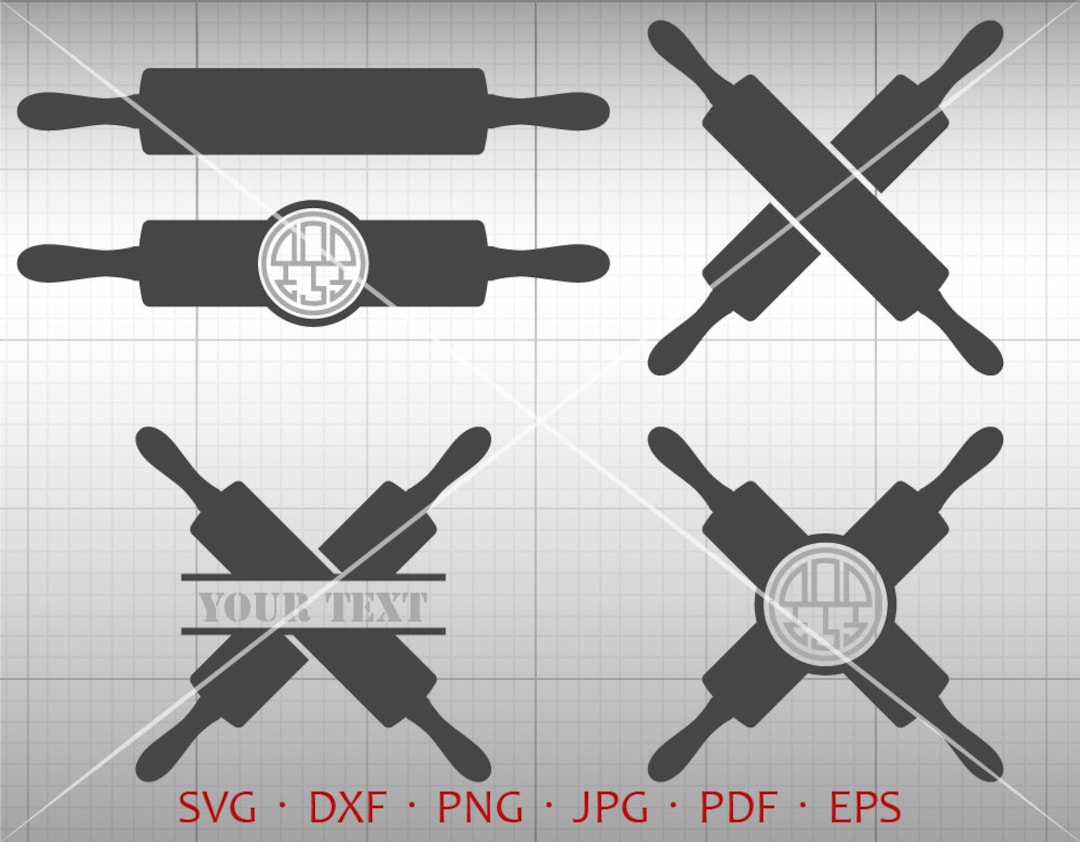 Rolling Pin SVG Baking Monogram Frame Kitchen Clipart - Etsy