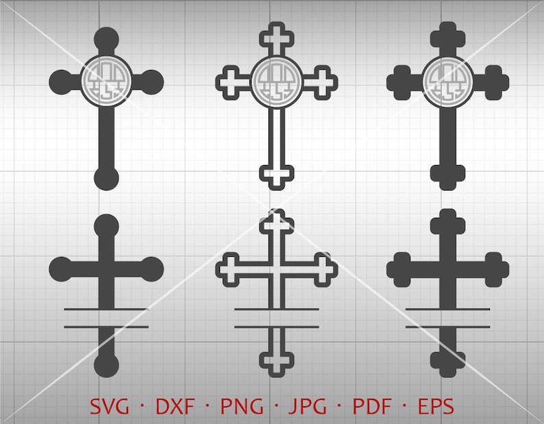 Cross SVG Cross Monogram Frame Cross Clipart Silhouette - Etsy