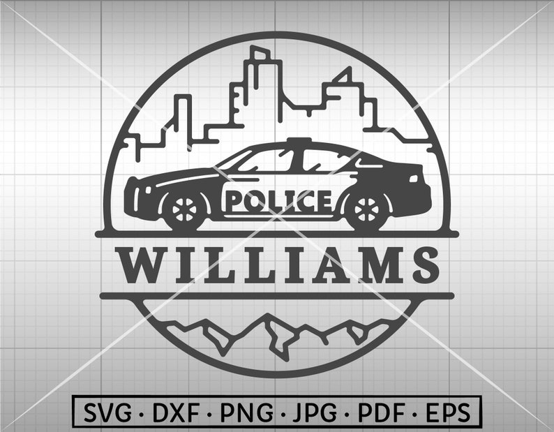Split Police Car SVG Police Car Monogram SVG Silhouette - Etsy