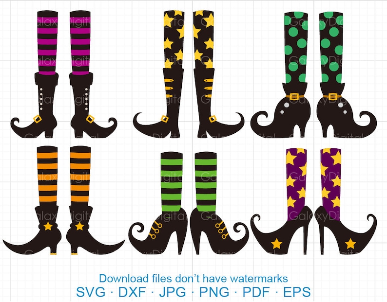 Halloween Witch Leg Clipart SVG, Witch Clipart SVG DXF Silhouette ...