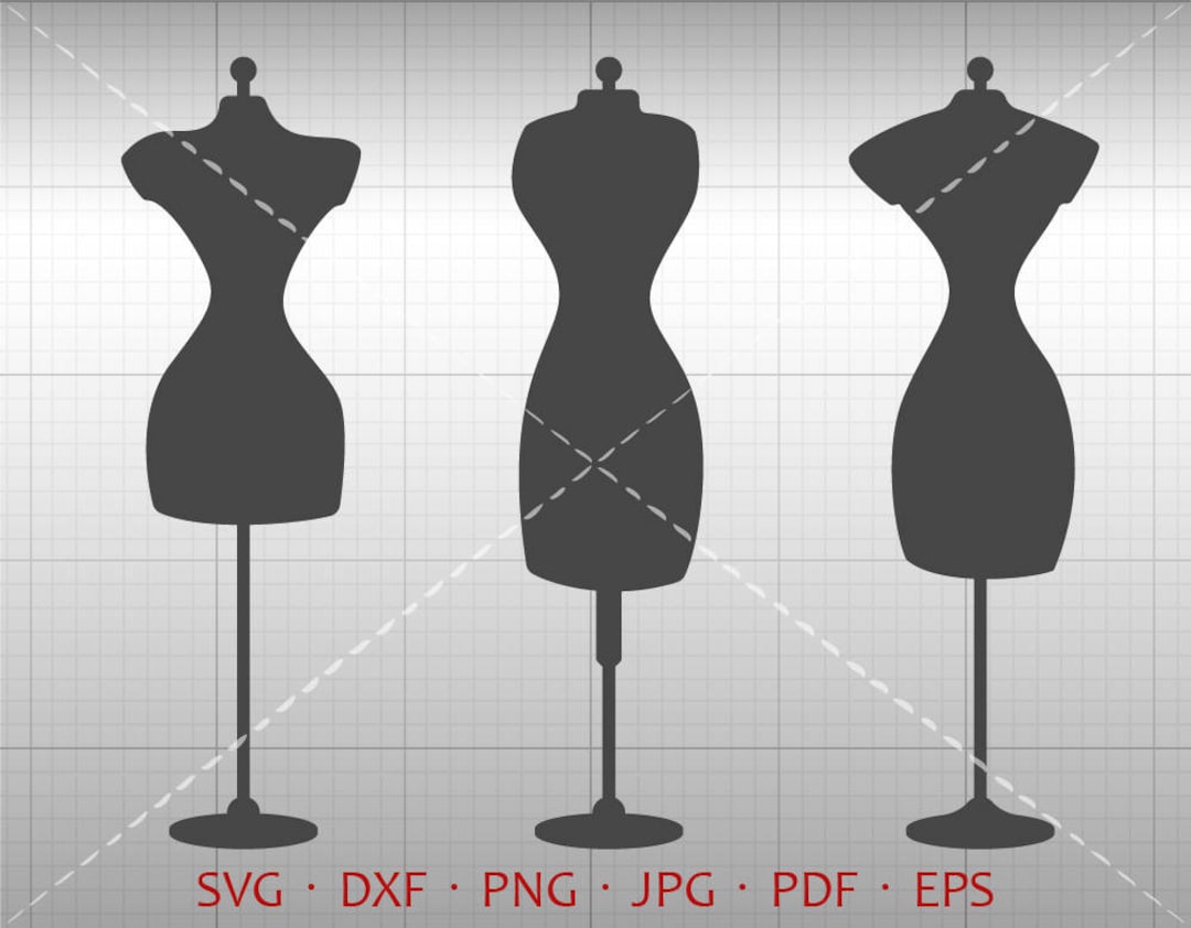 Sewing Dress Form SVG, Dress Form Clipart DXF Vector Silhouette Cricut ...