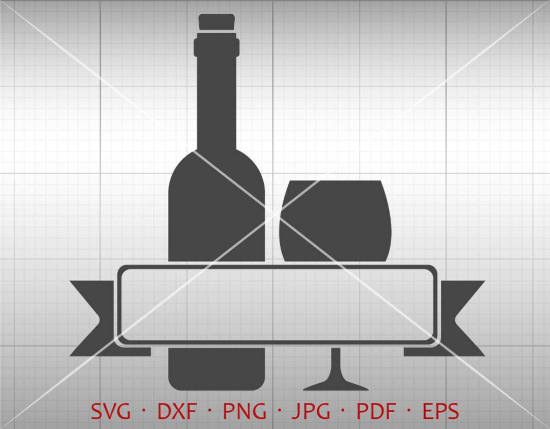 Wine Monogram Frame SVG, Wine Bottle Svg, Wind Glass Svg Clipart DXF ...