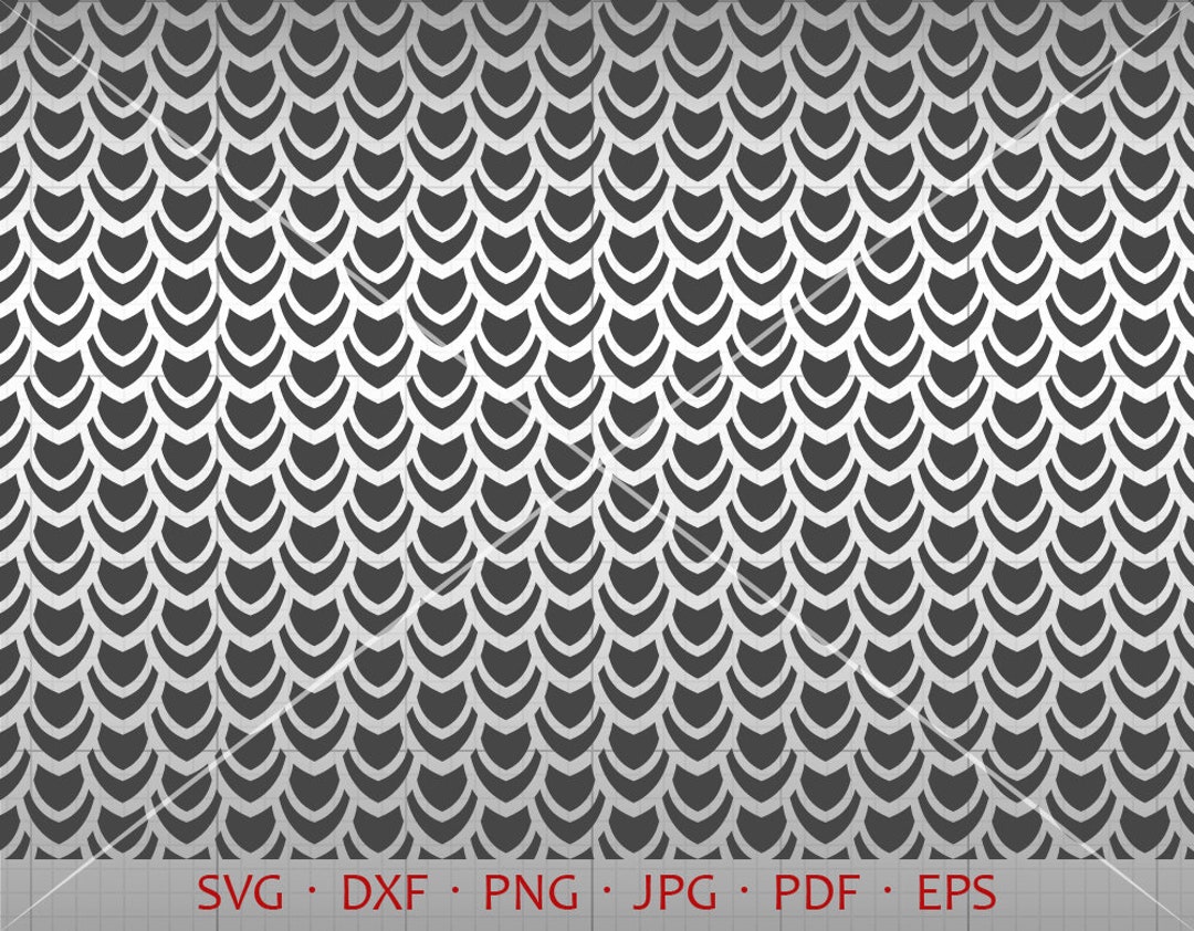 Vector Dragon Scales SVG, Seamless Dragon Scales Clipart DXF Silhouette ...