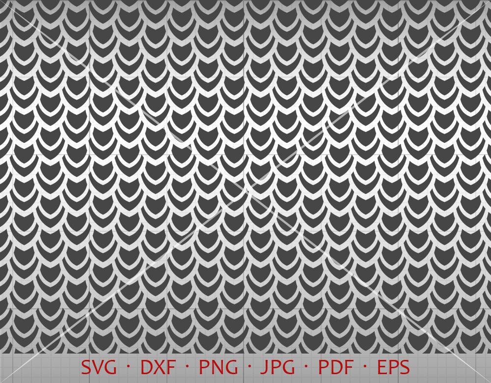 Vector Dragon Scales SVG Seamless Dragon Scales Clipart DXF Silhouette ...