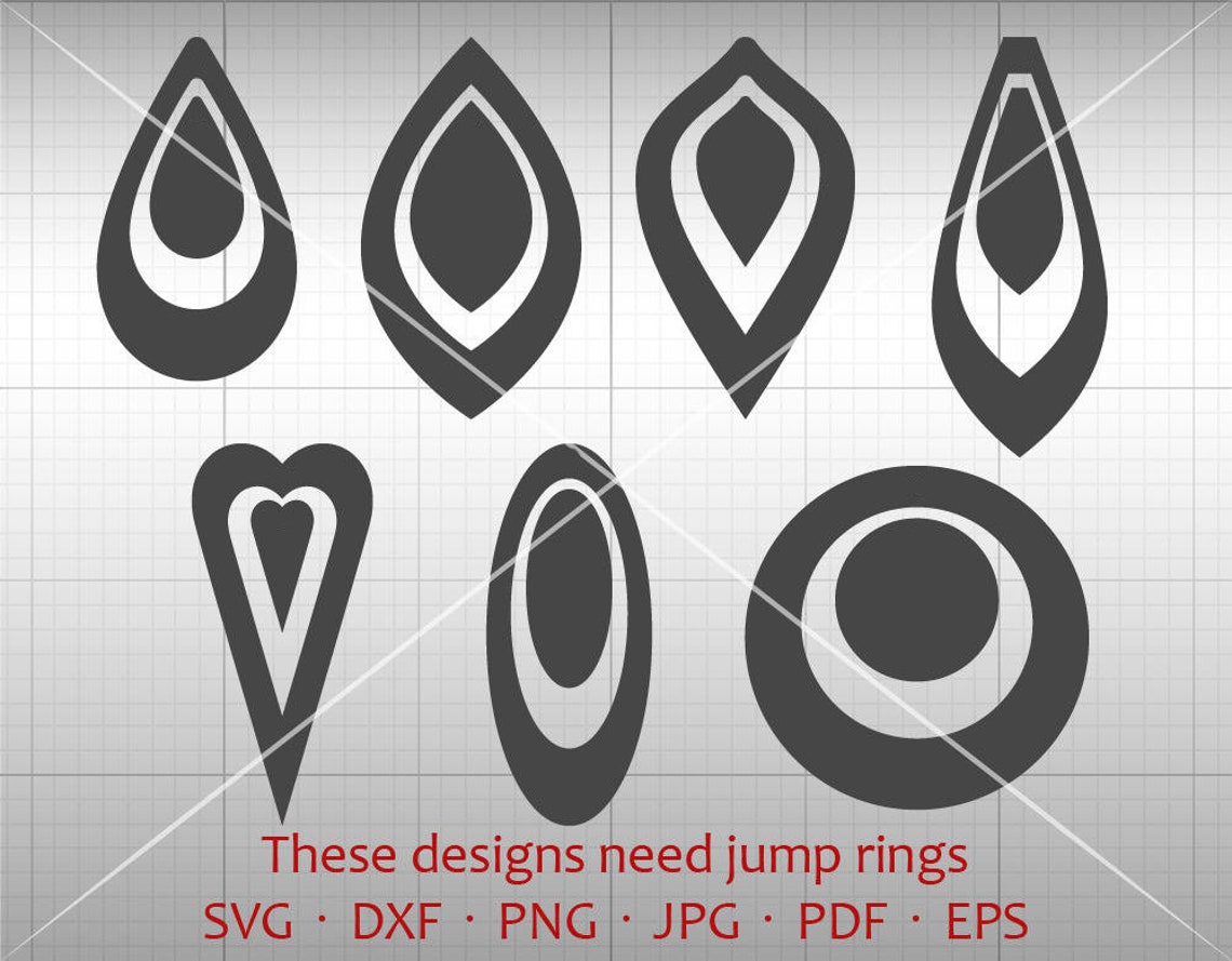 Hanging Tear Drop SVG without Hole Hanging Earring SVG - Etsy