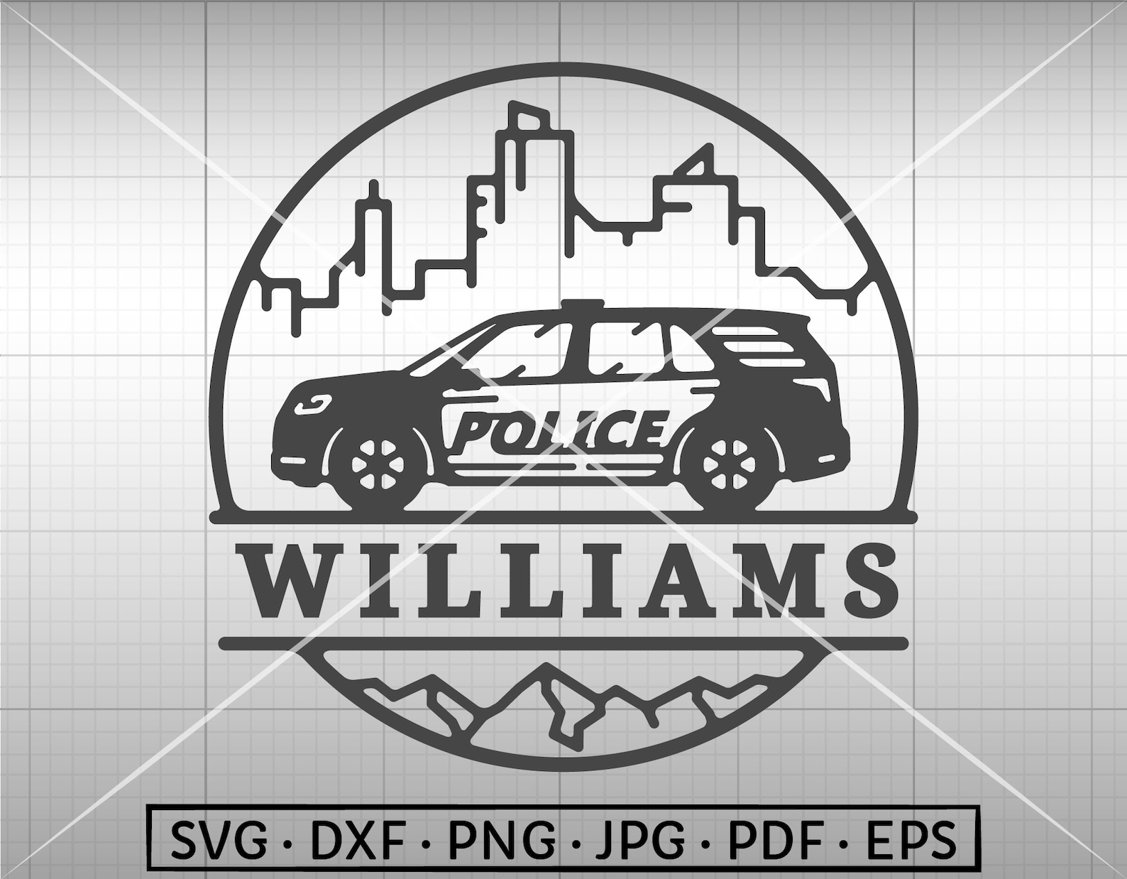 Police Car SVG Split SUV Police Car Family Name SVG | Etsy