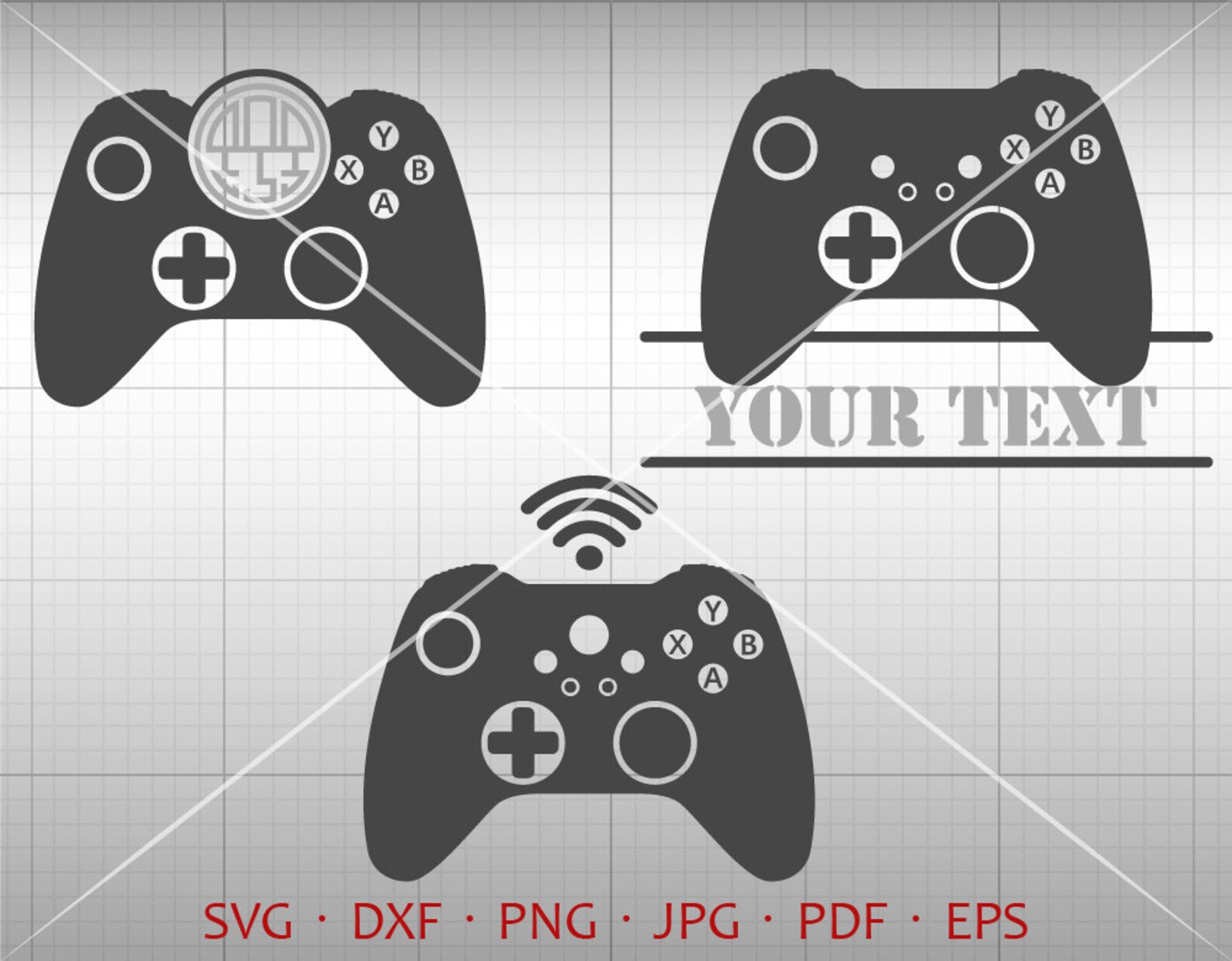 Video Game Controller SVG Monogram Frame Game Controller - Etsy