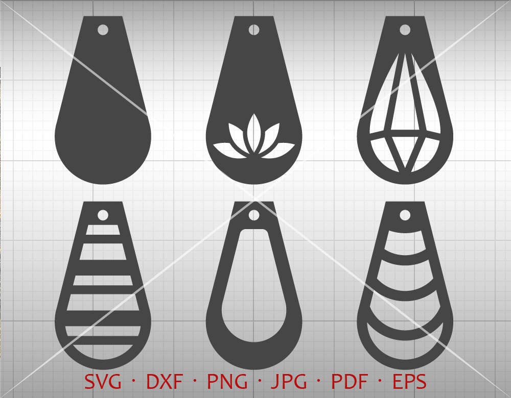 Teardrop SVG Earring SVG Pendant Svg Tear Drop Vector DXF - Etsy