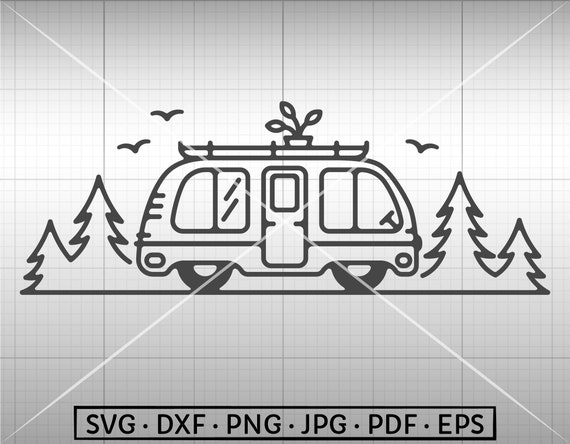 Camper SVG Retro Van SVG Campervan SVG Silhouette Cricut - Etsy España