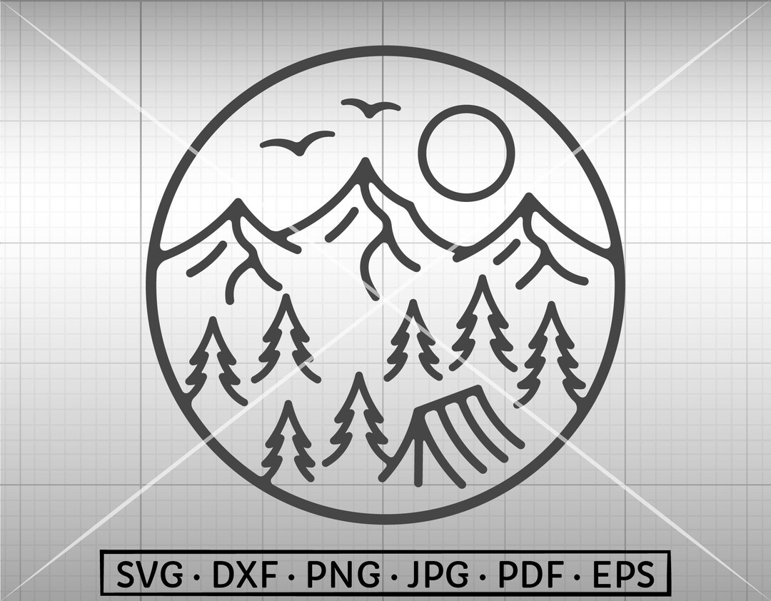 Camping SVG, Mountain and Forest Scenery SVG, Camp Landscape SVG ...