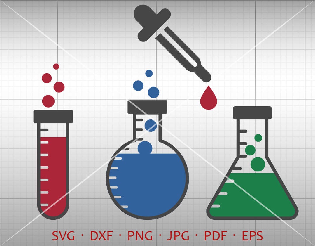 Chemistry Lab SVG, Test Tube Clipart, Flask Clipart Science Vector DXF ...