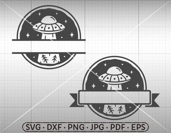 UFO Monogram SVG Ufo SVG Silhouette Cricut Cut File | Etsy