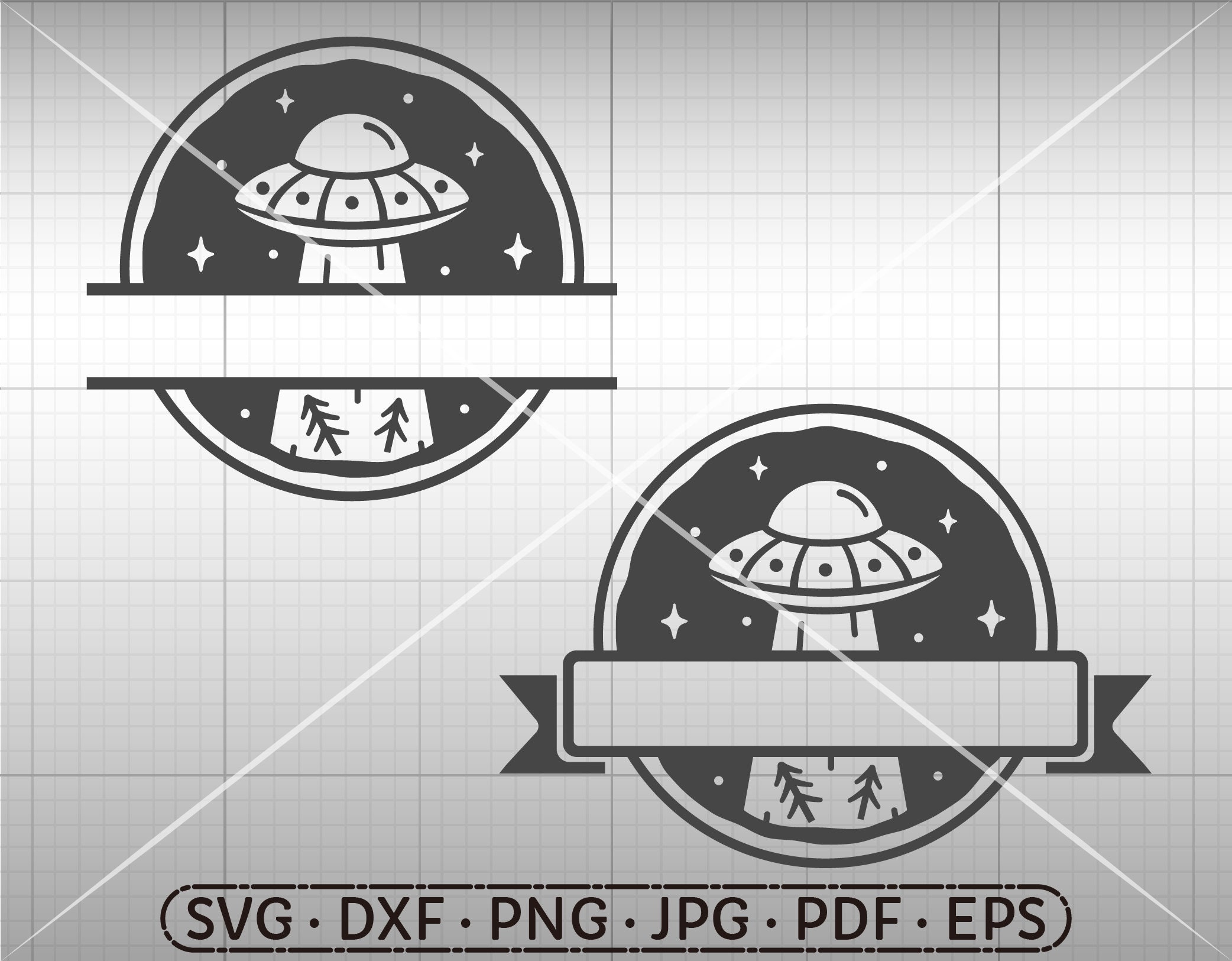 UFO Monogram SVG Ufo SVG Silhouette Cricut Cut File - Etsy UK