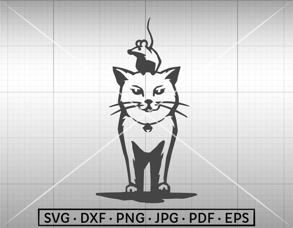 Cat and Mouse SVG Silhouette Cricut Cut File Commercial Use - Etsy