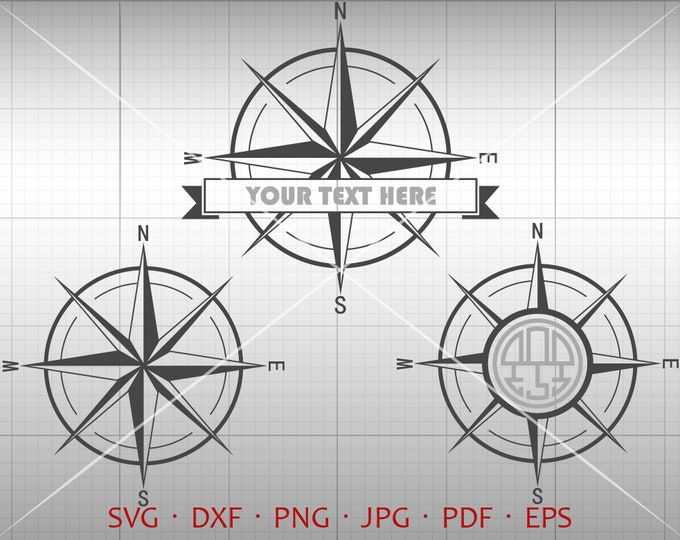 Compass SVG File, Compass DXF, Compass Png, Compass Directions Svg ...
