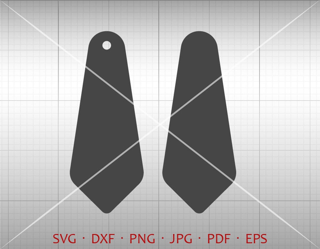 Rounded Corner Diamond Tear Drop SVG, Vector DXF, Leather Earring ...