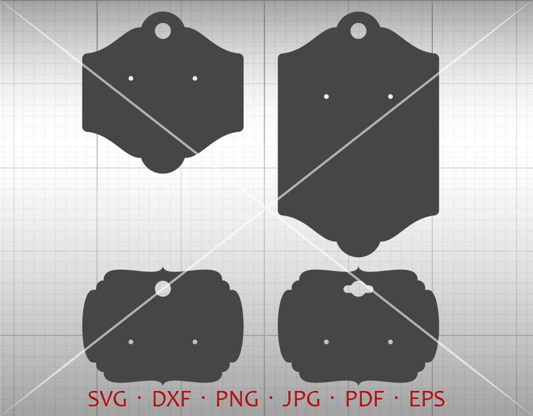 Classical Earring Display Card SVG Earring Card Vector DXF - Etsy