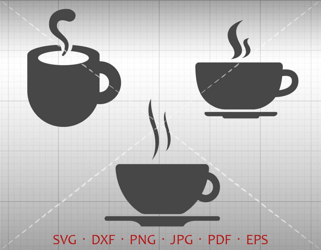 Coffee SVG Coffee Cup Clipart DXF Cutting Template Vector - Etsy